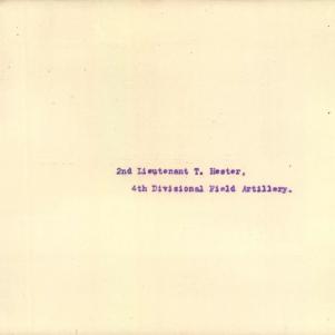 Thomas Alfred Hester | South Australian Red Cross Information Bureau