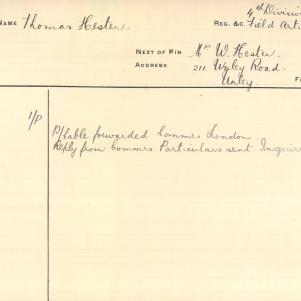 Thomas Alfred Hester | South Australian Red Cross Information Bureau