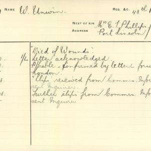 William Unwin | South Australian Red Cross Information Bureau